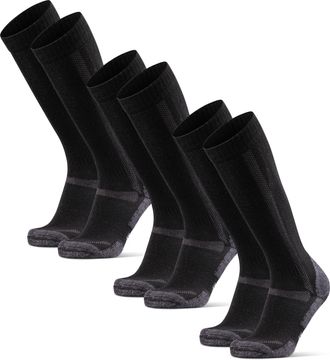 Danish Endurance Kniehohe Merino Wandersocken, Lange Kniestr&uuml;mpfe, Unisex, f&uuml;r Damen & Herren, 1 oder 3 Paar, Schwarz, 39-42