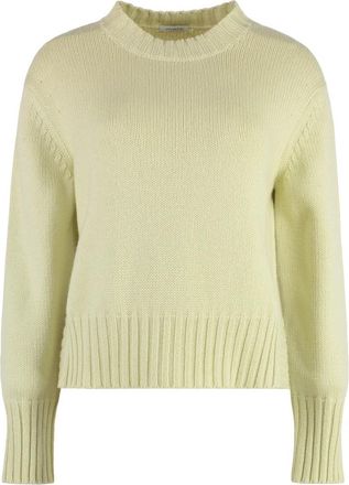 Malo Kaschmir Rundhalspullover mit Rippenstrickkanten - - Knitwear - Damen - Gr&uuml;n - S
