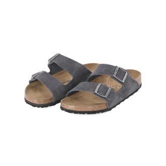 Birkenstock Low-Top Sneaker - Sandalen aus Veloursleder - Gr. 41 (EU) - in Grau - f&uuml;r Damen