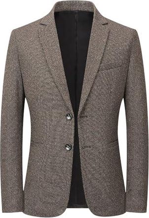 Generic Hommes Couleur Solide Vestes Formelle Costume Deux Boutons Laine m&eacute;lange Sport Manteau Affaires Casual Mince Blazer de Mariage