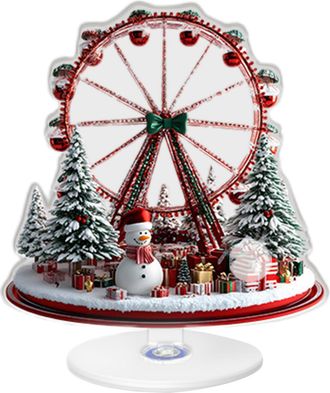 Generic 2D Acryl Weihnachtsdekoration f&uuml;r Schreibtisch | Riesenrad Karussell Weihnachtsbaum Dekoratives Weihnachtsschild | Tischdekoration - f&uuml;r Zuhause Regal