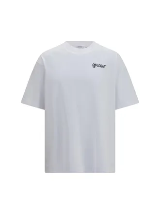 Off-white Mens Skate T-Shirt Script Logo White Cotton T-Shirts And Polos