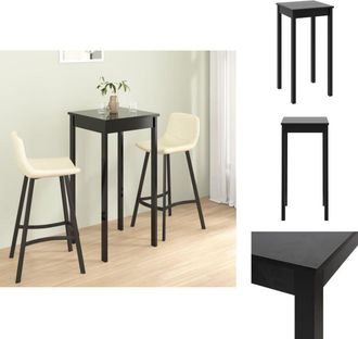 vidaXL Bartisch mdf Schwarz 55x55x107 cm - Bartisch - Stehtisch - K&uuml;cheninsel - Esstisch Klein - Moderner Tisch