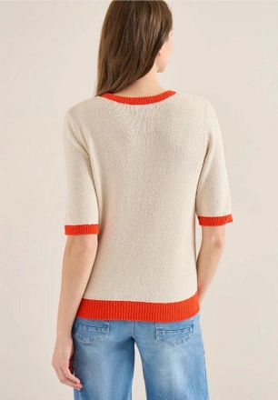 Cecil Kurzarmpullover Boucl&eacute; Pullover (1-tlg)