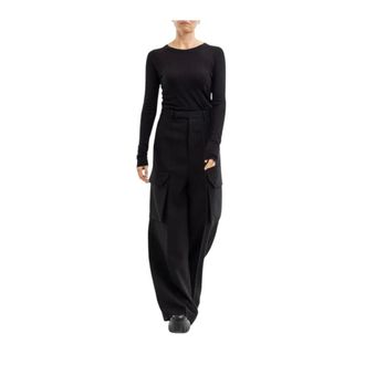 Rick Owens Femme, Pantalons, Noir, Taille: 38 FR Pantalon Cargo en Laine