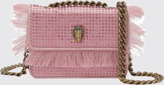 Kurt Geiger Mini sac Kensington en satin rose avec franges et cristaux