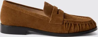 Furla Wildleder-Penny-Loafer mit runder Spitze und Gummisohle