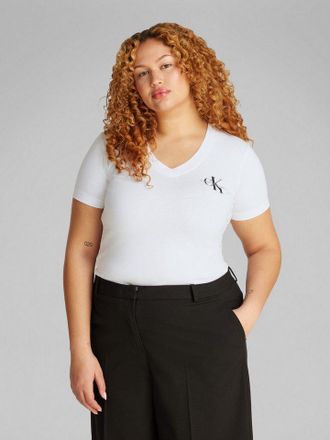 Calvin Klein Plus T-Shirt PLUS 2-PACK MONOLOGO V-NECK TEE (Packung, 2-tlg) in gro&szlig;en Gr&ouml;&szlig;en