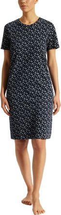 Uncover by Schiesser Damen Nachthemd Kurzarm, dunkelblau-gem, 38