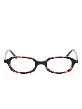 Karen Wazen lunettes de vue à monture rectangulaire - Marron