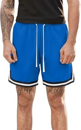 Generic Short de basketball long pour homme avec poches en maille - S&eacute;chage rapide - L&eacute;ger - Ananas - Yoga, bleu, 5XL