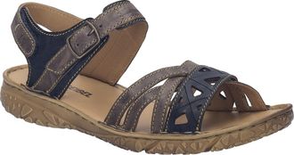 Josef Seibel Sandale JOSEF SEIBEL Ivy 08, Damen, Gr. 38, blau kombiniert, Leder, used, Schuhe Sandale, Klettschuh, Riemchensandale in Komfort-Schuhweite G (=weit)