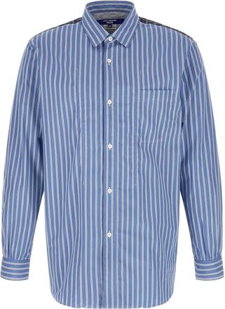 Junya Watanabe Homme, Chemises, Bleu, Taille: XL Chemise en popeline de coton &agrave; motifs