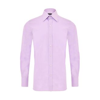 Tom Ford Homme, Chemises, Violet, Taille: L Cotton Shirt