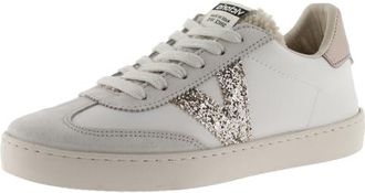 Victoria Basket Basse Berlin Ciclista Effet Cuir & Pièces en Croûte De Cuir & Logo Pailleté 1126185 pour Femme Hielo 40