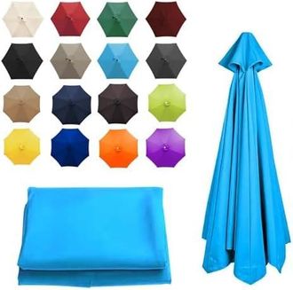 Generic Housse de Rechange Pour Parasol Housses Pour Parasols de Jardin,6/8 Baleines, Protection Supérieure Uv 50+, Imperméable, Bleu Lac, 6 Baleines - 300 Cm