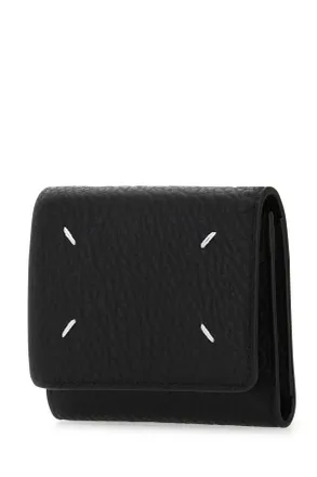 Maison Margiela Womens Black Leather Wallet T8013 Portafogli