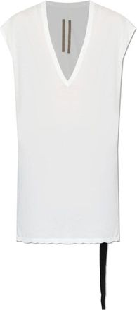 Rick Owens Homme, Tops, Blanc, Taille: L Dylan D&eacute;bardeur &agrave; col en V