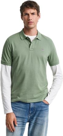 GANT Herren REG Shield SS Pique Polo Polohemd, Kalamata Green, Small