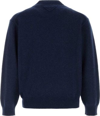 Prada Cashmere Crew-Neck Sweater - Navy