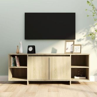 vidaXL Vidaxl - Meuble tv ch&ecirc;ne sonoma 130x35x50 cm bois ding&eacute;nierie