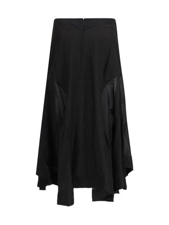 Our Legacy Womens Petti Skirt Noir Bloom Ethereal Veil Lyocell; Polyester