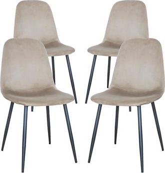 Gardenia Becky Stühle, Stahl, Beige, 4, Einheit