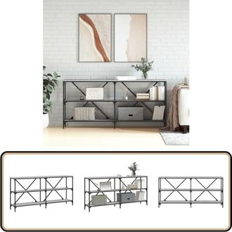 vidaXL Vidaxl - Konsolentisch Grau Sonoma 160x30x75 cm Holzwerkstoff und Eisen - Konsolentisch - Flurtisch - Sideboard - Wohnraummöbel - Grau