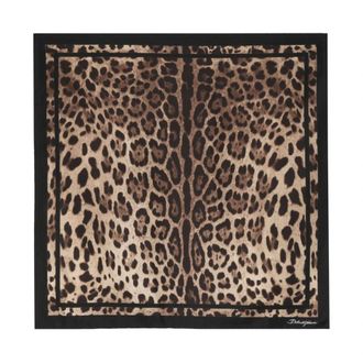 Dolce & Gabbana Seidentwill-Tuch mit Leopardenmuster - - Accessories - Damen - Braun - ONE SIZE