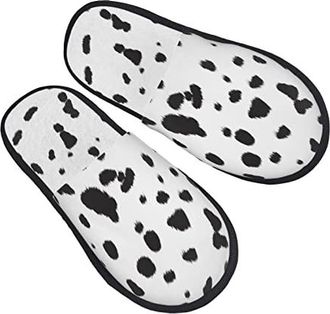 Generic Chaussons Femme Homme Peau De Dalmatien Maison Pantoufles Antid&eacute;rapant Hiver Pantoufles Confort Chaussons DHiver Pour Int&eacute;rieur H&ocirc;tel Ext&eacute;rieur L