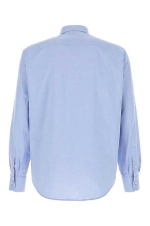 Valentino Garavani Mens Powder Blue Oxford Shirt Skyspring Exterior: Cotton Camicie