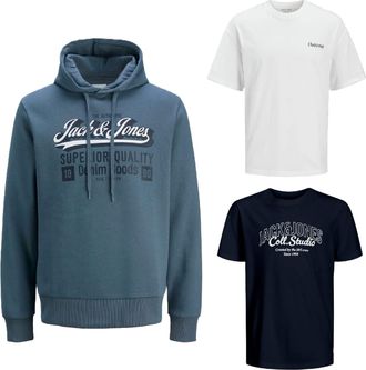 Jack & Jones Herren - Big Size Box 3 teilig - Sweat Hoodie Pullover T Shirt &Uuml;bergr&ouml;&szlig;e Plus Size 3XL 4XL 5XL 6XL 7XL 8XL zr99a (5XL, BigSize Box 22)