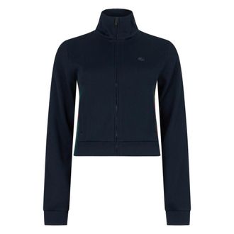 Gucci Geripptes Baumwoll-Jersey-Sweatshirt mit Rei&szlig;verschluss und Webstreifen - - Sweatshirts & Hoodies - Damen - Blau - M