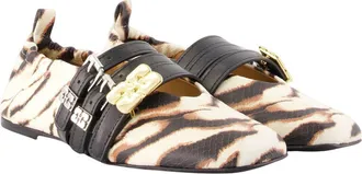 Ganni Womens Sue Triple Ballet Flats - Ganni Synthetic Multi Shoes Flat-Shoes