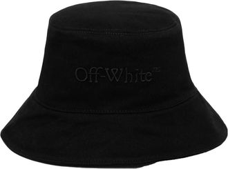 Off-white Caps & Mützen - Bookish Logo Denim Bucket Hat - Gr. M - in Schwarz - für Damen