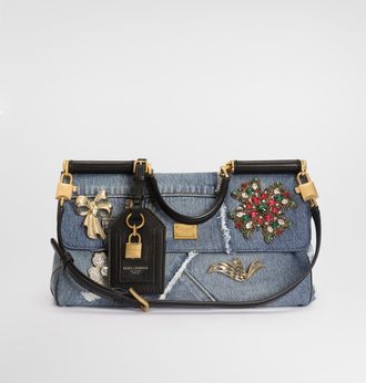 Dolce & Gabbana My Sicily Denim Handbag - Frau Handtaschen Mehrfarbig Onesize