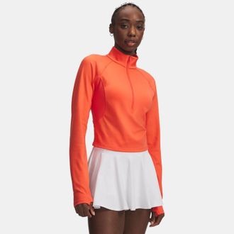 Under Armour Meridian Oberteil mit.5-Zip f&uuml;r Damen Venom Rot / Venom Rot XXL