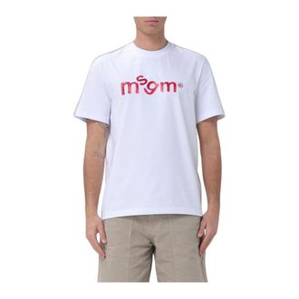 Msgm Logo T-Shirt - - Tops - Herren - Wei&szlig; - S