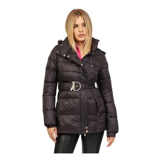 Patrizia Pepe Kurze Daunenjacke mit hohem Kragen und Logo-G&uuml;rtel - - Jackets - Damen - Schwarzk - L