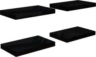 Generic Schwebendes Wandregal, 4 St&uuml;ck, MDF, Hochglanz-Wei&szlig;, Schwebendes Regal, 23/40/50/60/80/90/120 cm, Wandregal f&uuml;r Wohnzimmer/Arbeitszimmer/Bad/K&uuml;che (40