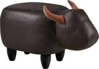 Novità Home Pouf taureau rembourré en similicuir - taureau marron