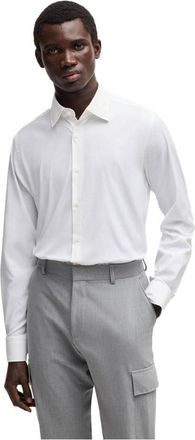 BOSS Herren P-JOE-C1-222 Regular-Fit Hemd aus funktionalem Stretch-Twill Weiß 42
