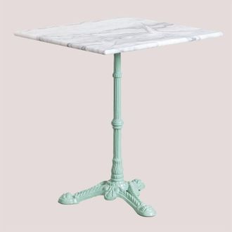 Sklum Table de Bar Carr&eacute;e en Marbre Moka SKLUM L&icirc;le du Paradis vert