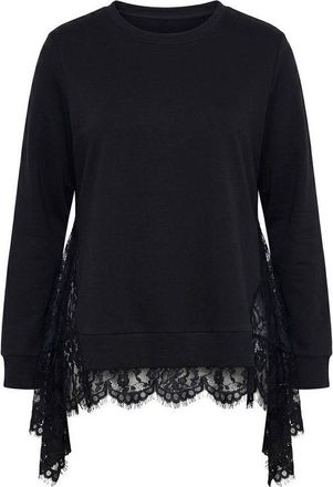 Ulla Popken Sweatshirt Sweater Lagenoptik Zipfelsaum Rundhals Langarm