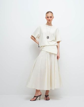 Mango Jupe longue 100 % coton avec foulard - Cr&egrave;me-Neutral