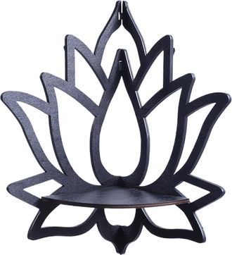 Generico Wandregal schwebend Retro - Lotusf&ouml;rmiger Halter Vintage Eckhalter f&uuml;r Duftkerzen, Edelsteinfiguren | K&uuml;nstlicher Organizer f&uuml;r Meditationsraum Spa Bo