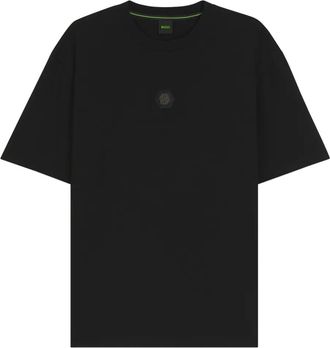 BOSS t-shirt en coton à patch logo - Noir