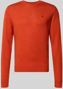 Fynch-Hatton Regular Fit Strickpullover aus Wolle mit Rundhalsausschnitt