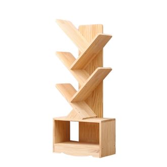 Generic Baumf&ouml;rmiges B&uuml;cherregal, bodenstehendes B&uuml;cherregal, schmales B&uuml;cherregal mit Aufbewahrungsschrank, geeignet for Wohnzimmer und Heimb&uuml;ro(5-Tier)