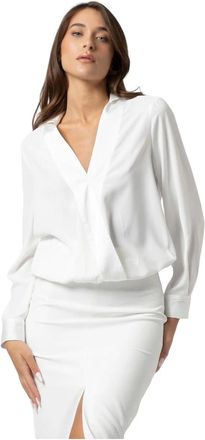 Kocca Femme, Blouses et Chemises, Blanc, Taille: 42 FR Blouse classique &agrave; col V plongeant et manches longues